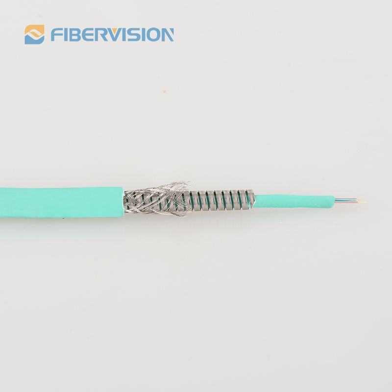 Spiral Armored Multi-cores 12 core multi mode fiber optic cable for MPO ...