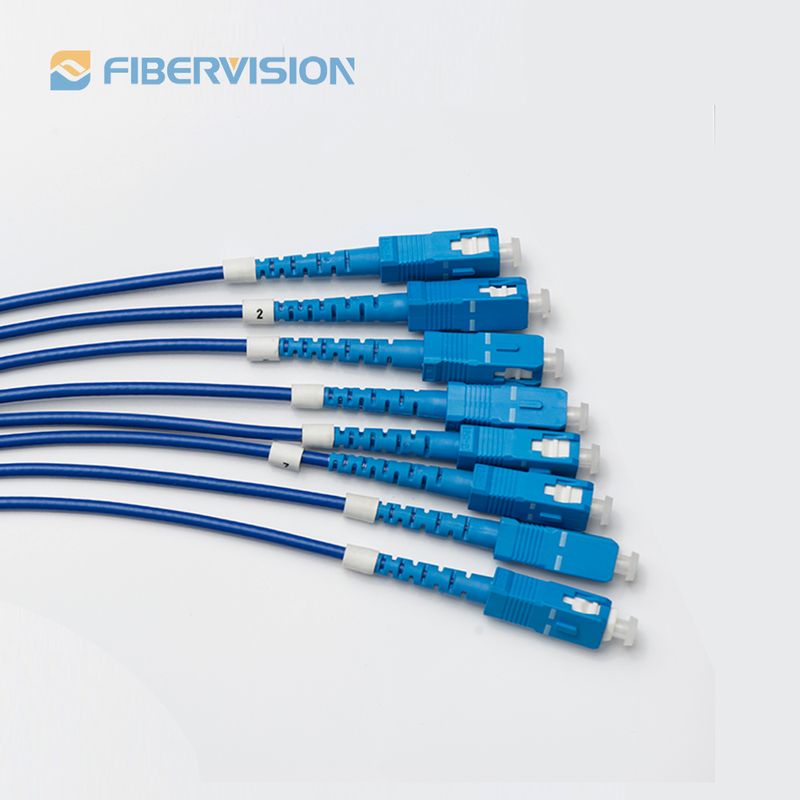 Outdoor waterproof armored patch cord breakout cable 8 cores FC LC SC ST connector Singlemode ...